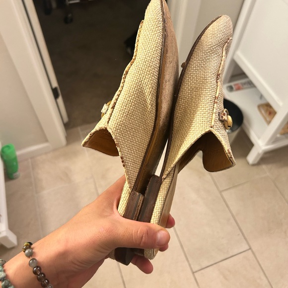 Gucci | Shoes | Gucci Raffia Princetown Mule Loafers Beige Slides ...